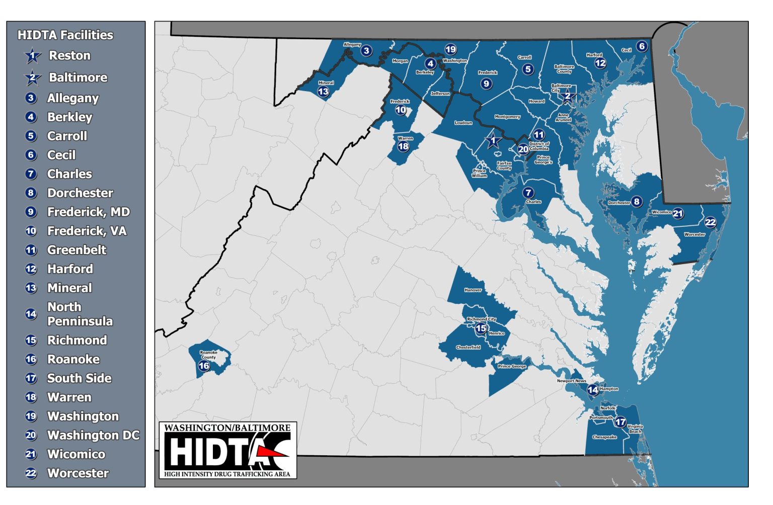 About HIDTA - High Intensity Drug Trafficking Areas